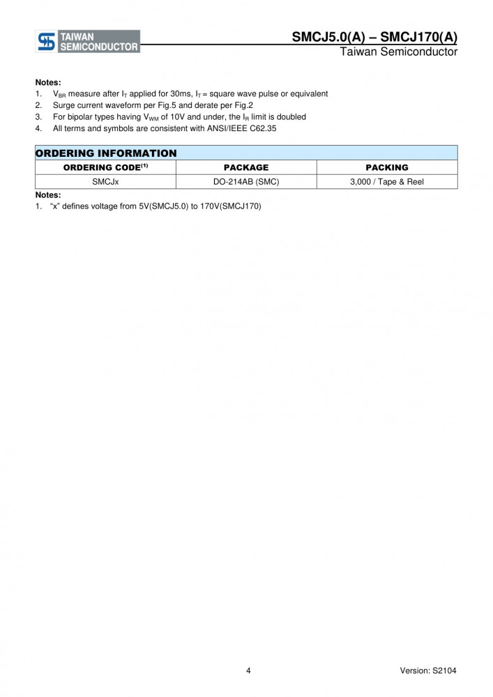SMCJ series datasheet page 4