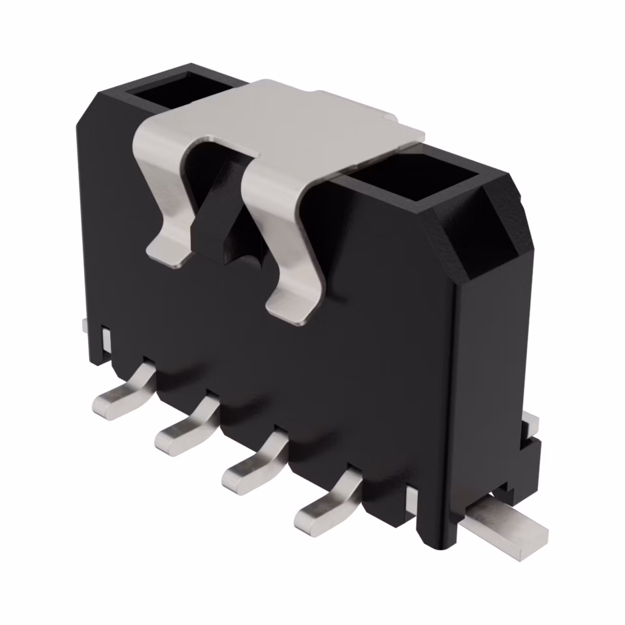 Micro-Fit+ Vertical Header, Surface Mount, 3.00mm Pitch, Single Row, 4 Circuits, 0.76µm Gold (Au) Plating, Glow-Wire Capable, Solder Nail, Black, Tape and Reel for sale