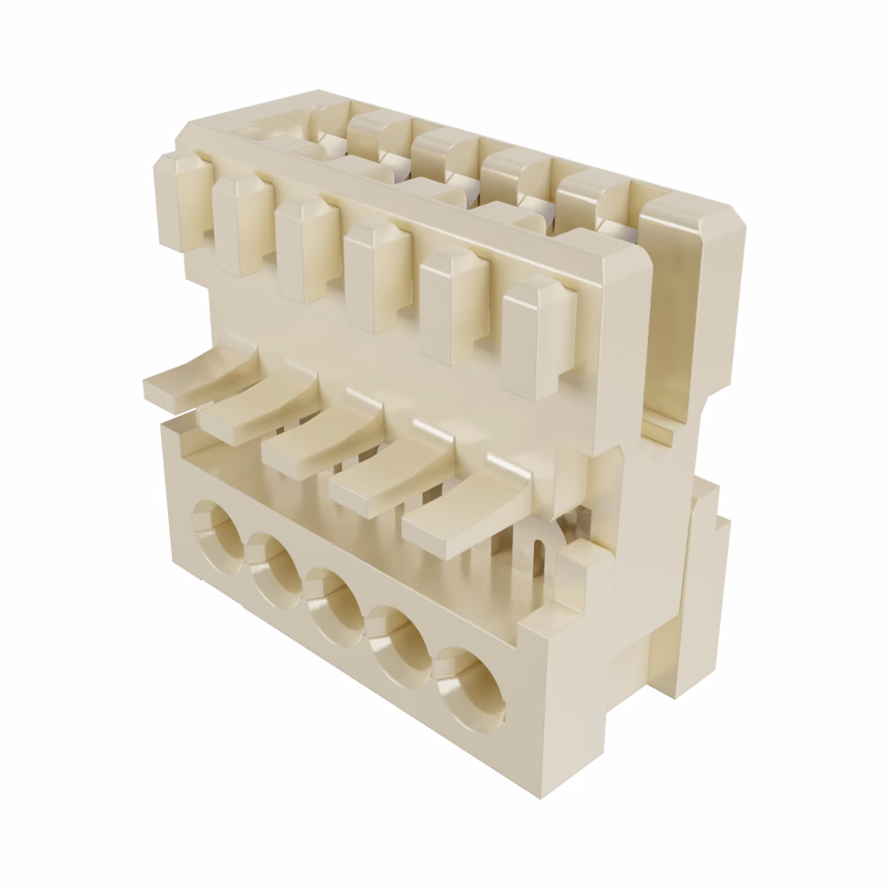 Appli-Mate RAST 2.5 Connector, 2.50mm Pitch, Female, 5 Circuits, No Position Keys Removed, 1 Closed and 1 Open Endwall, Tin Plating for sale