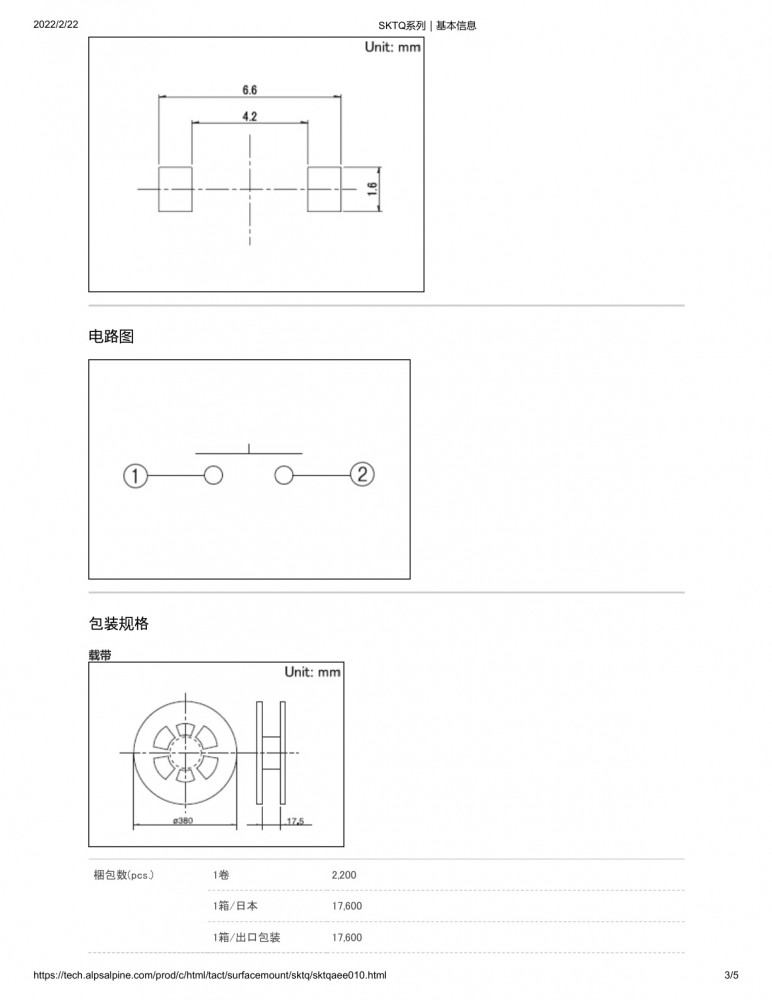 SKTQAEE010 recommended land pattern