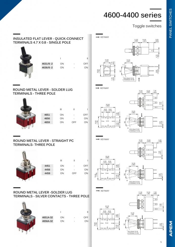 APEM 4600-4400 series datasheet page 5