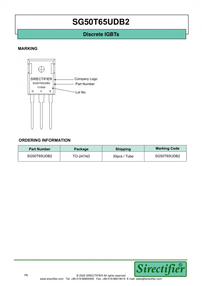 SG50T65UDB2 datasheet page 8