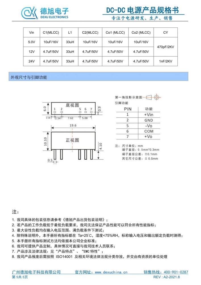 E1212S-1W datasheet page 5