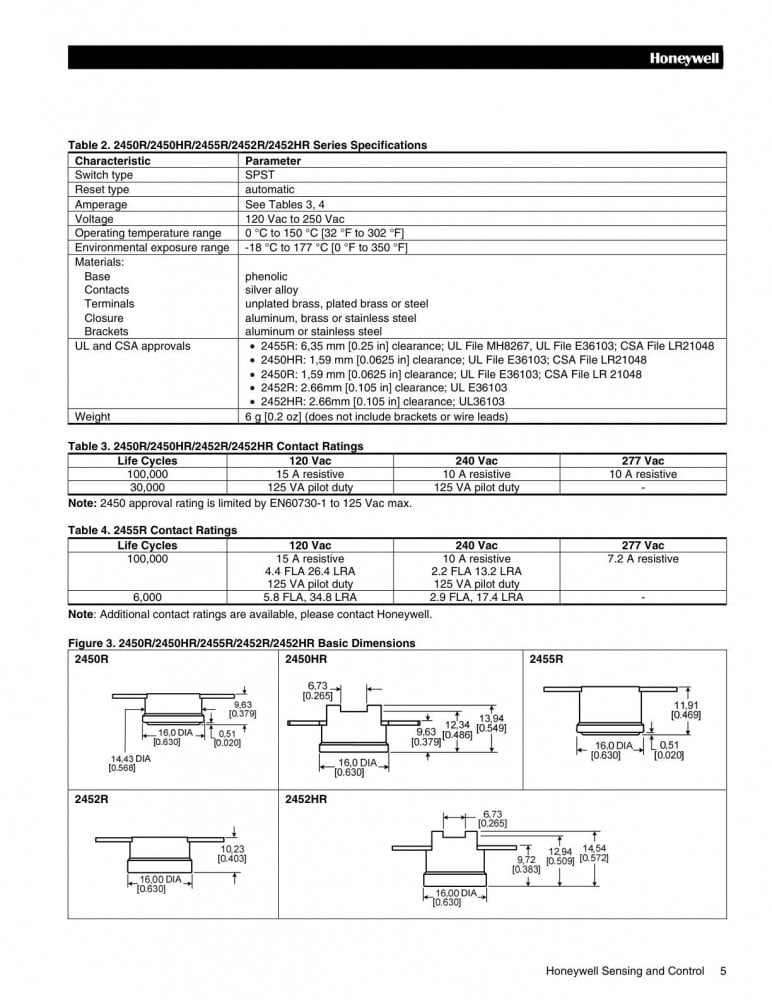 Honeywell commercial thermostat document page 5