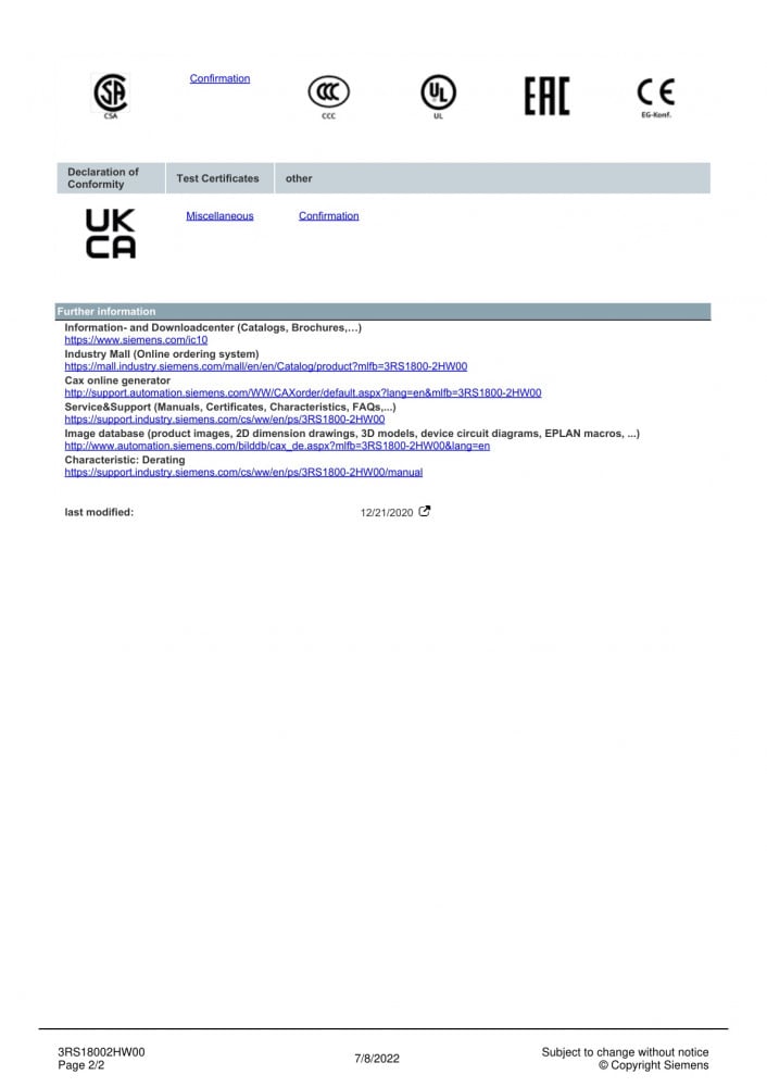 3RS1800-2HW00 datasheet page 2