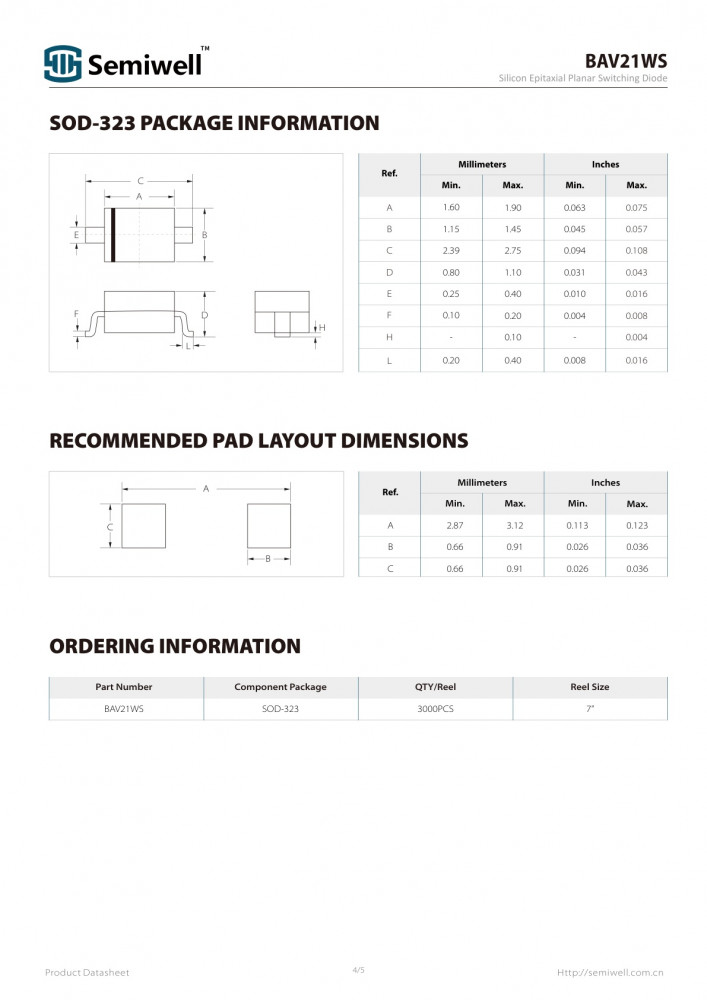 BAV21WS datasheet page 4