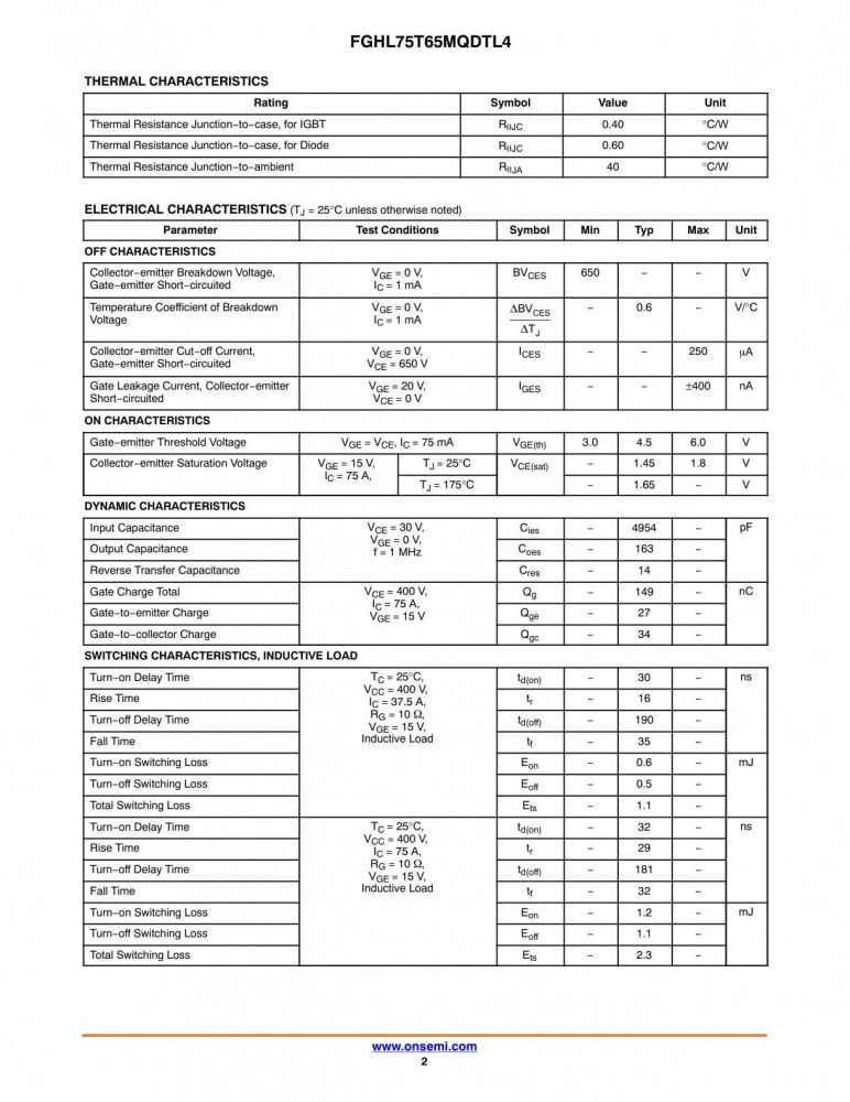 FGHL75T65MQDTL4 datasheet page 2