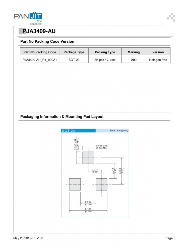PJA3409-AU datasheet page 5