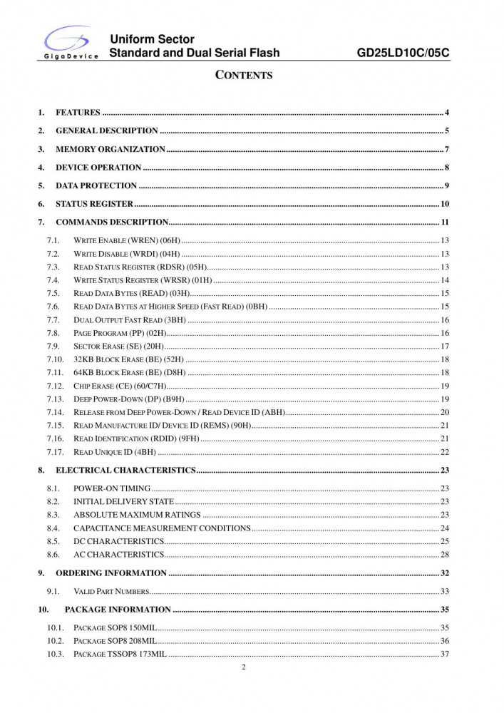 GD25LD05C datasheet page 2