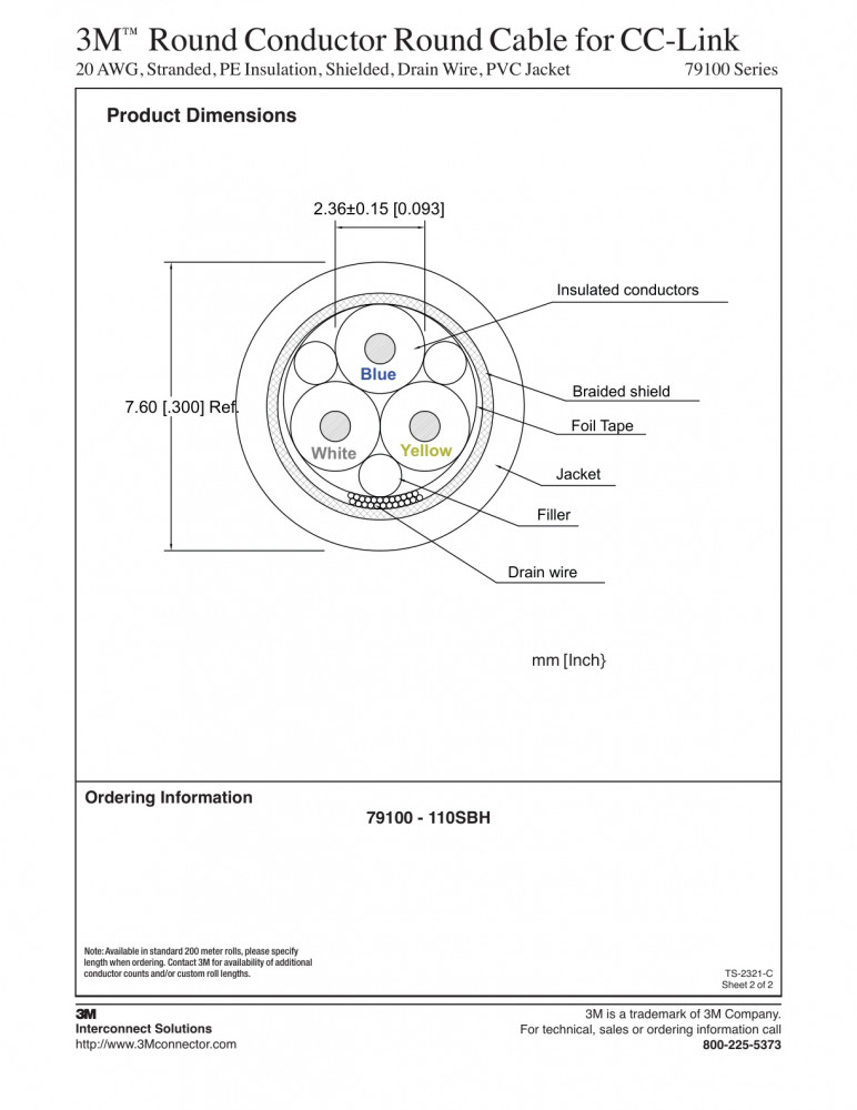 3M CC-Link cable technical datasheet page 2