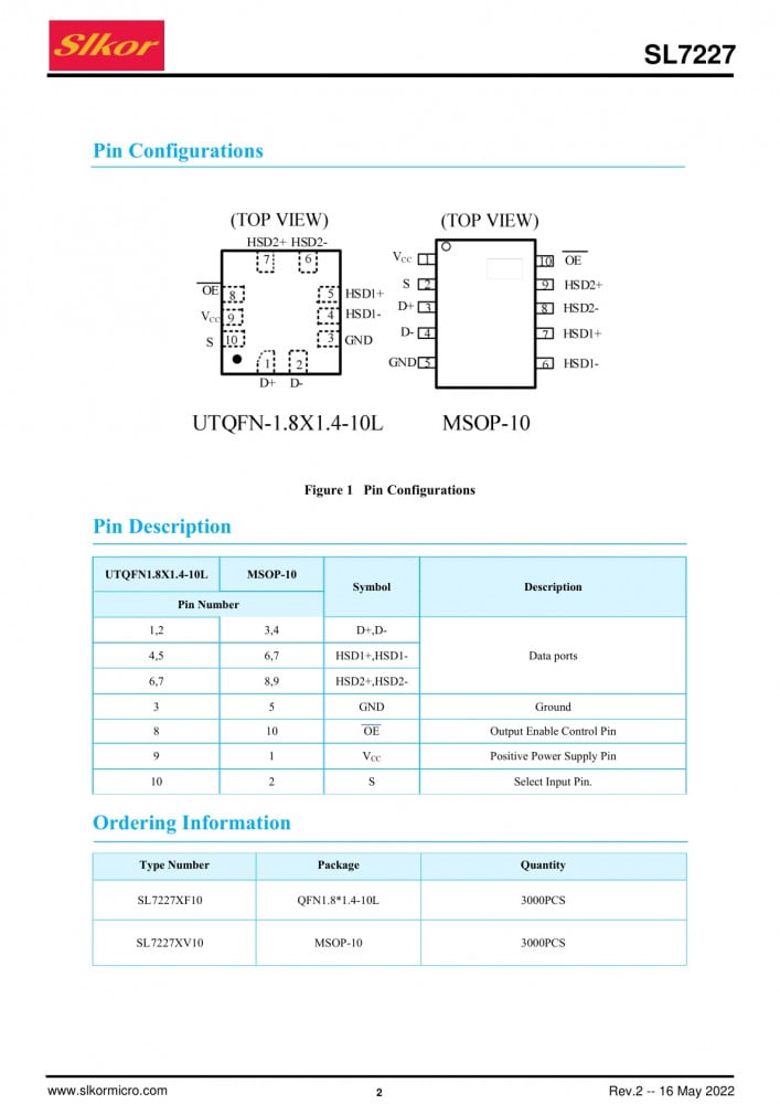 SL7227XV10 datasheet page 2