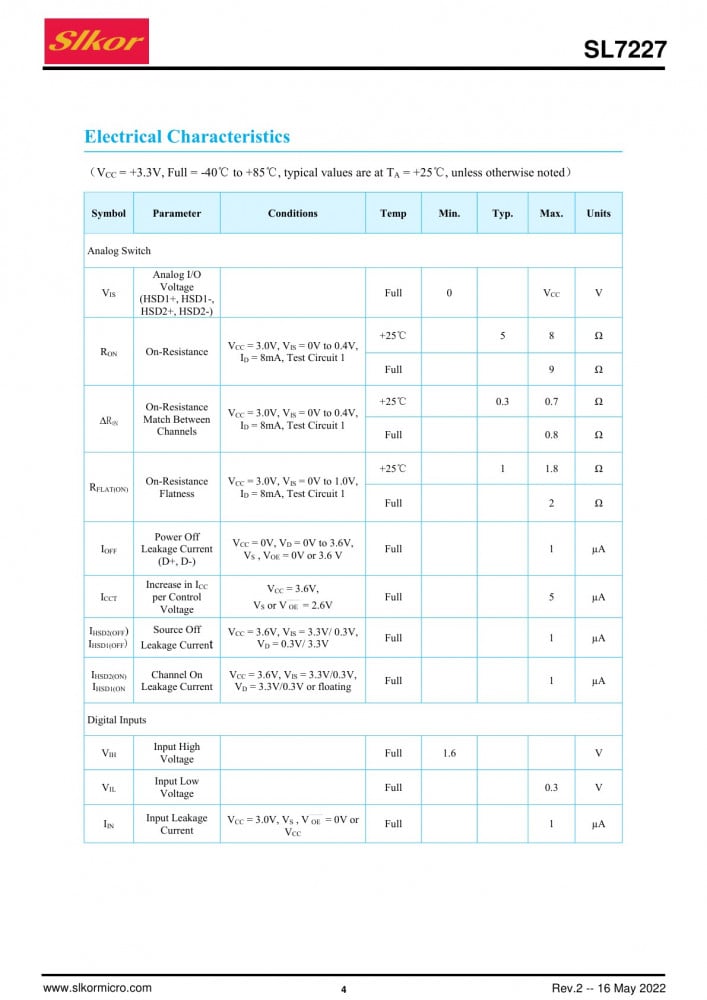 SL7227XV10 datasheet page 4