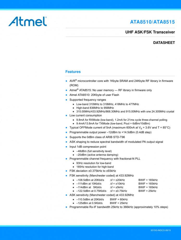ATA8510 documentation page 1