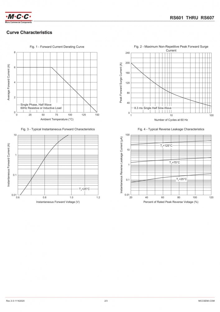 MCC RS605-BP datasheet page 2