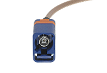 FAKRA Plug, Straight, Crimp, RG-316 and RG-174 Cable, Brass Body, Nickel (Ni) Plated, Stamped Contact, Keying Code N, Pastel Green, 50 Ohms