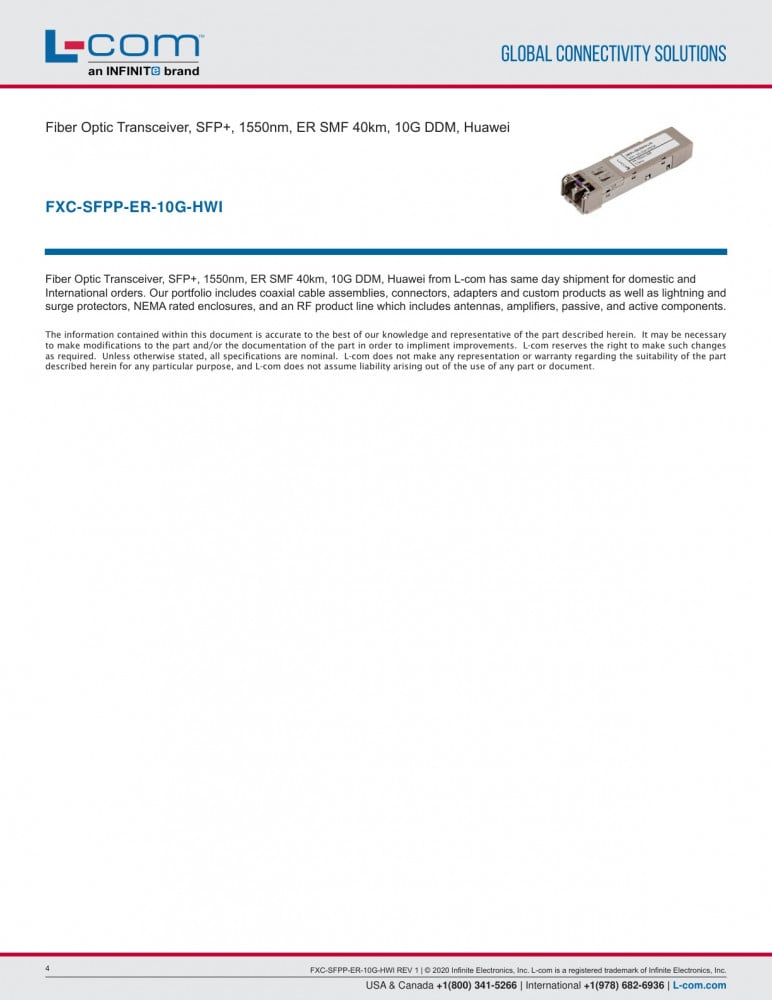 FXC-SFPP-ER-10G-HWI datasheet page 4