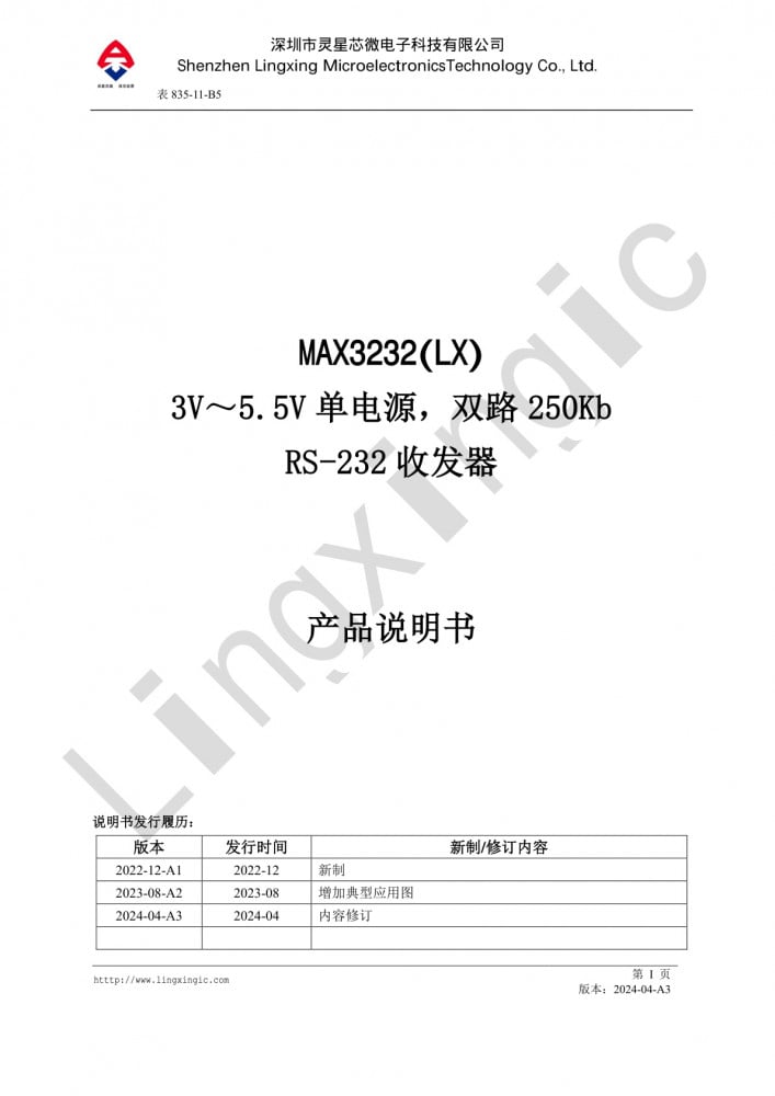 MAX3232ESE(LX) datasheet page 1