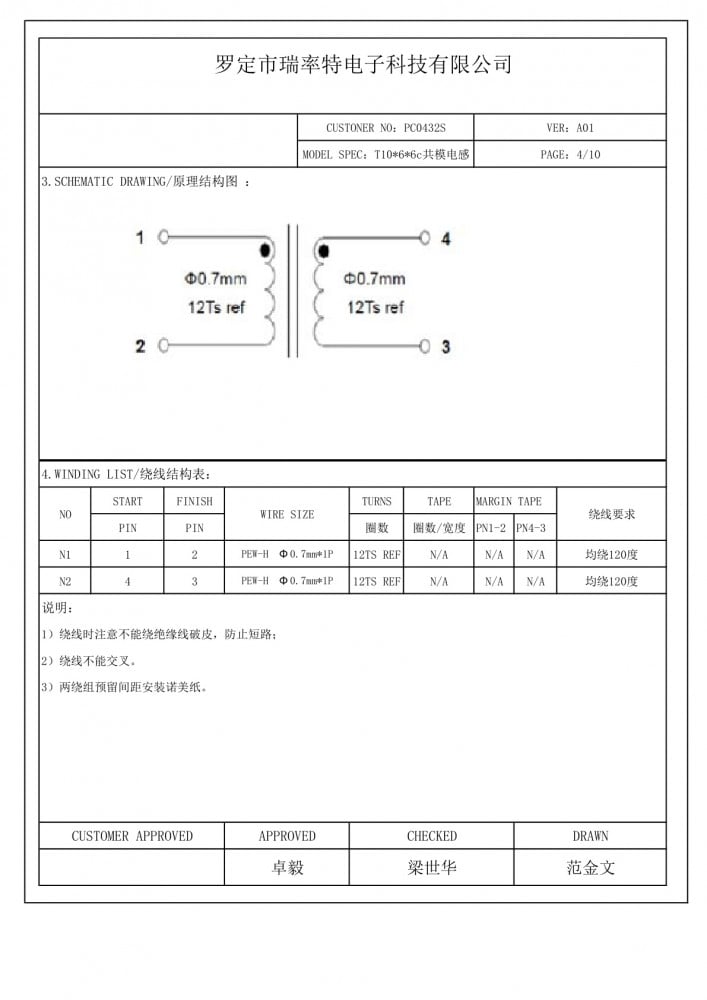 PC0432S approval document page 3