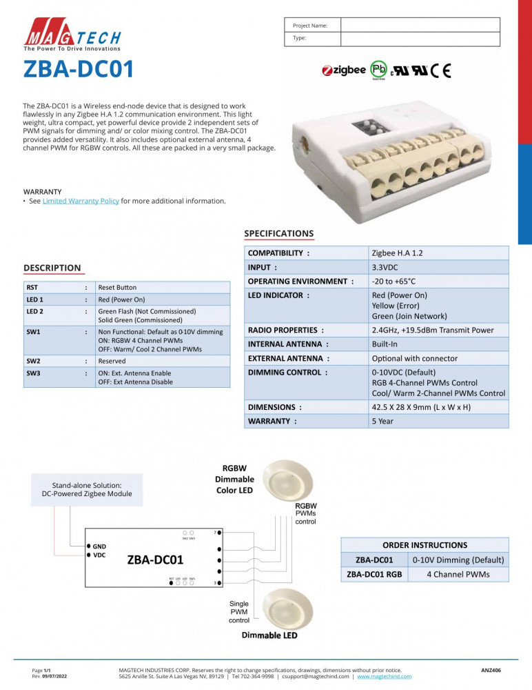 ZBA-DC01 product documentation image