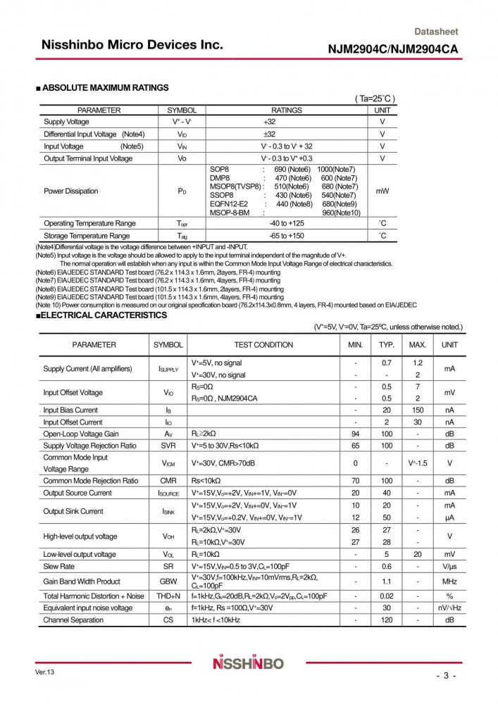 NJM2904C datasheet page 3