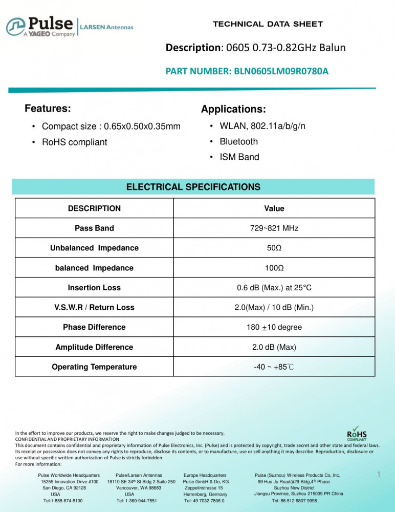 BLN0605LM09R0780A technical document page 1