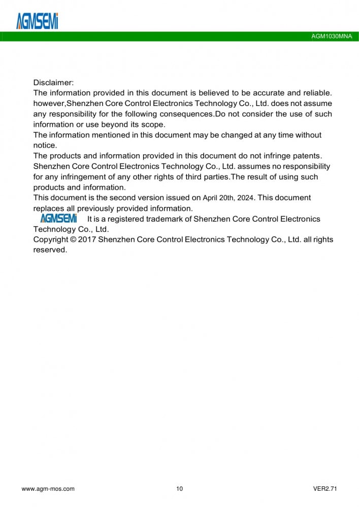 AGM1030MNA datasheet page 10