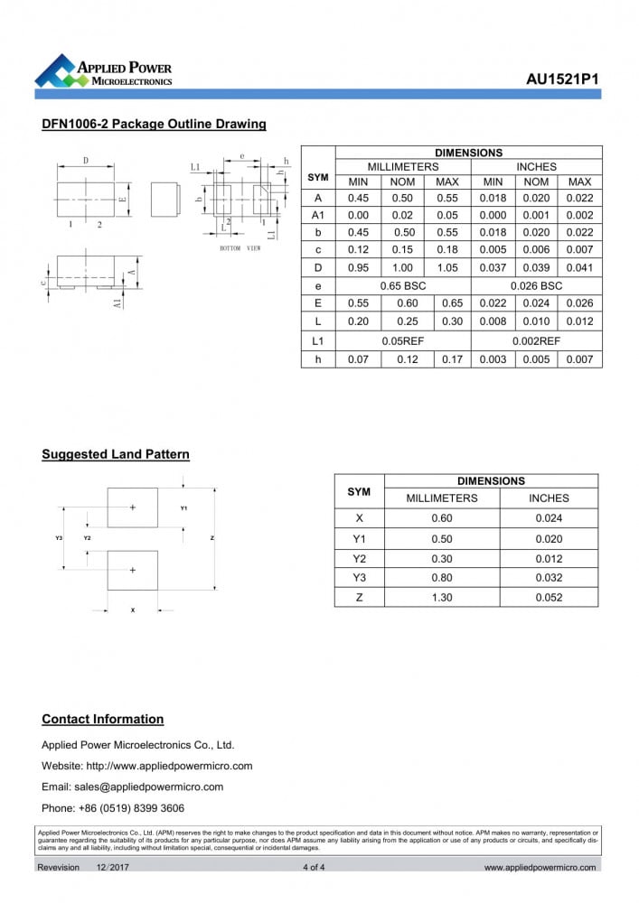 AU1521P1 datasheet page 4