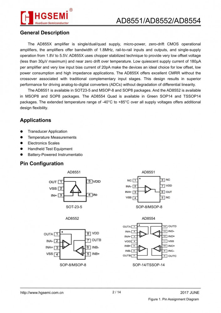 AD8552M/TR datasheet page 2