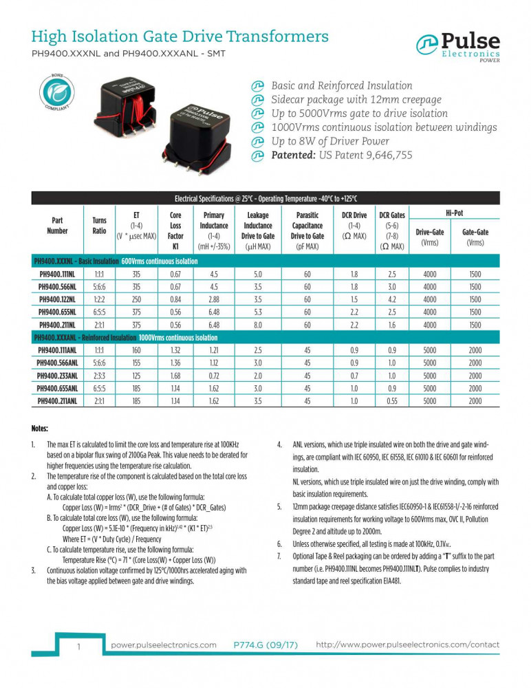 PH9400.122NLT datasheet page 1