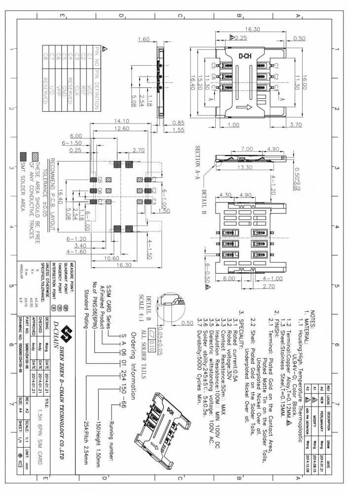D-CHAIN SA0601254150-66 technical document page