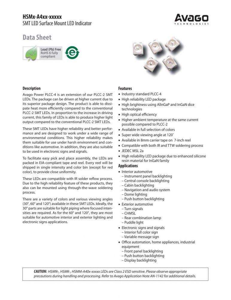 HSMA-A401-U80M1 datasheet page 1