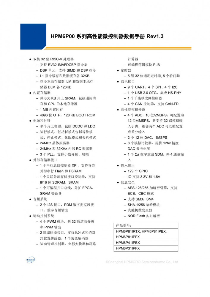 HPM6P00 datasheet page 1