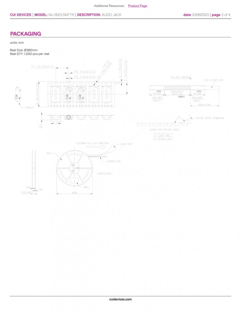 MJ-3523-SMT-TR technical document page 3