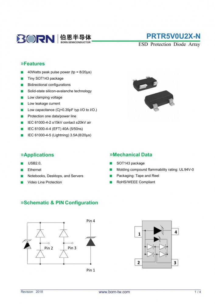 PRTR5V0U2X-N datasheet page 1