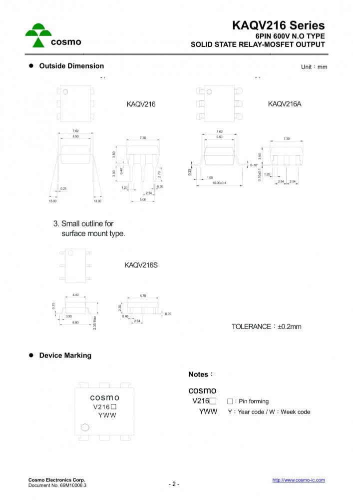 KAQV216 datasheet page 2