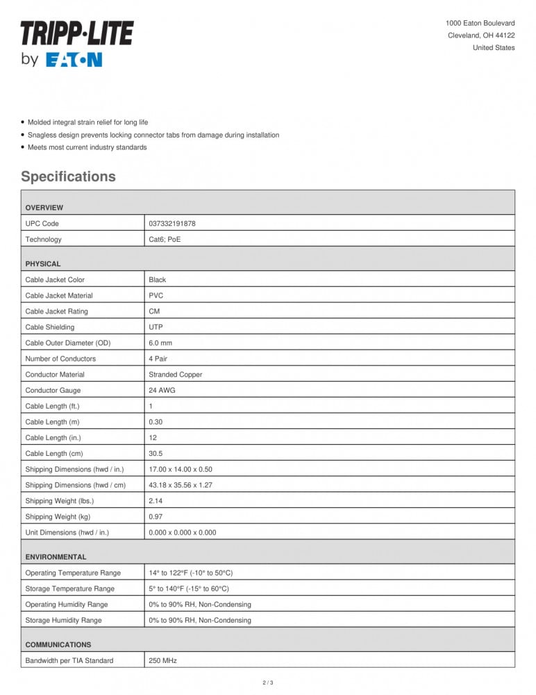 N201-001-BK50BP technical document page 2
