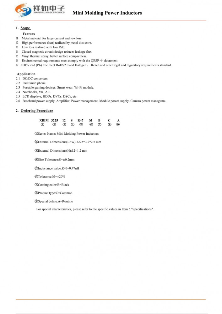 XRIM322512SR47MBCA technical document page 2