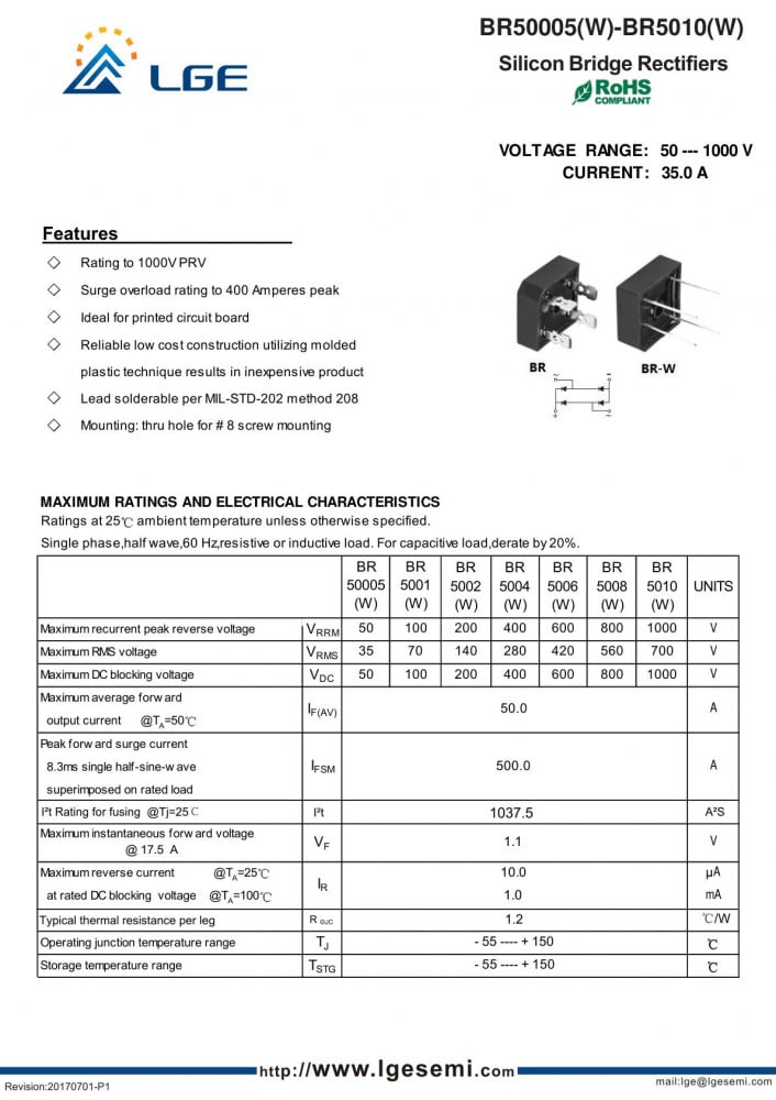 LGE BR5006 datasheet page 1