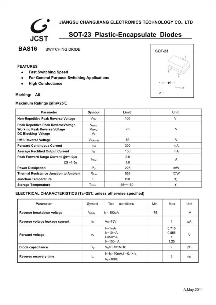 JSCJ BAS16 A6 datasheet page 1