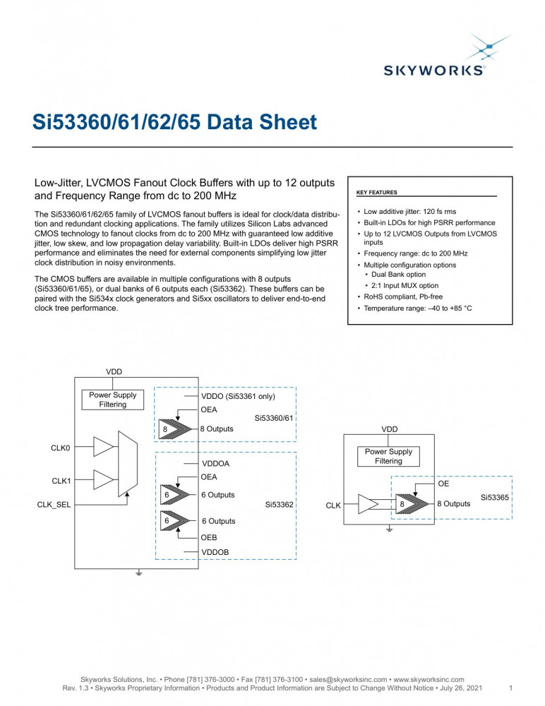 SI53361-B-GMR datasheet page 1