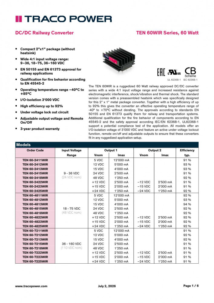 TEN 60-7222WIR document page 1