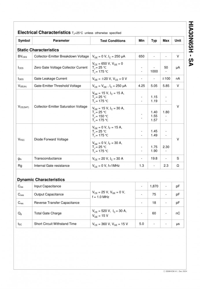 HIA30N65H-SA datasheet page 2