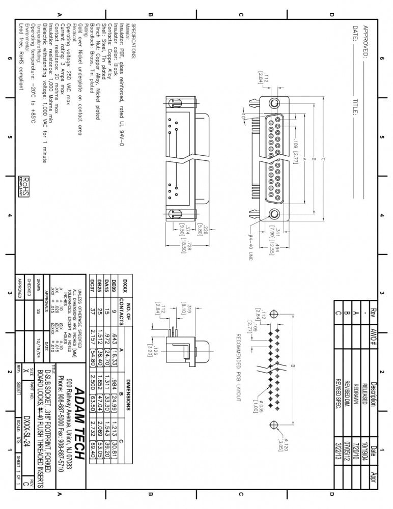 DB25-SL-24 technical drawing preview
