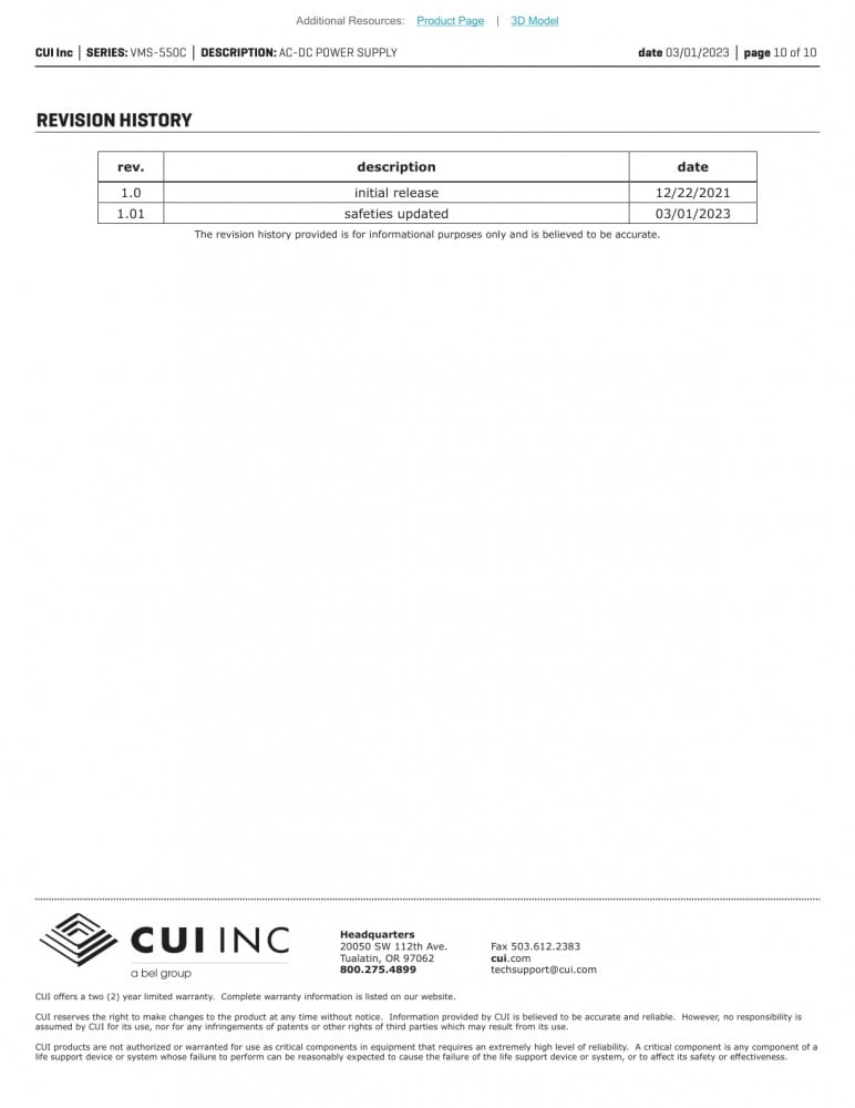 VMS-550C datasheet page 10