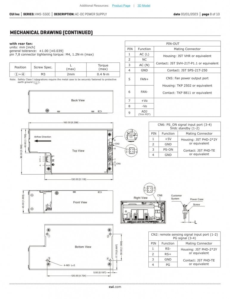 VMS-550C datasheet page 8