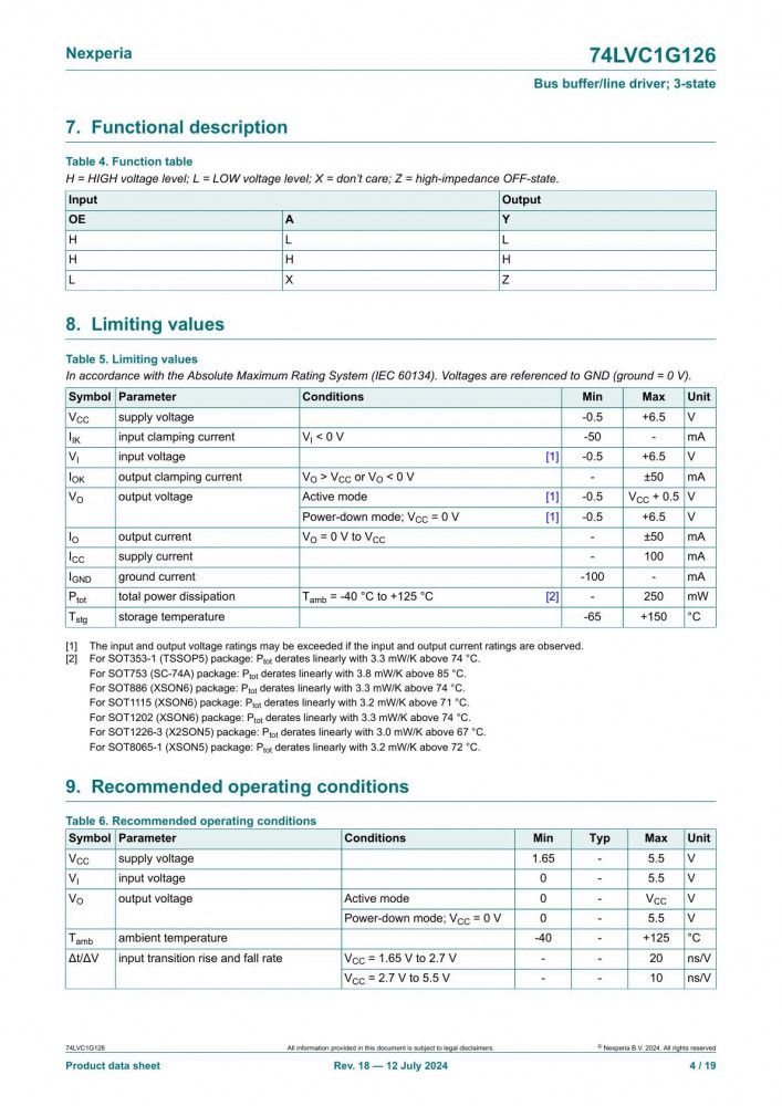 74LVC1G126GM,132 datasheet page 4