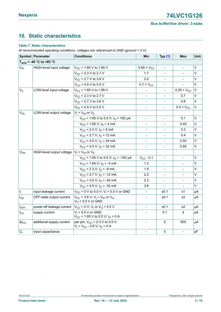 74LVC1G126GM,132 datasheet page 5
