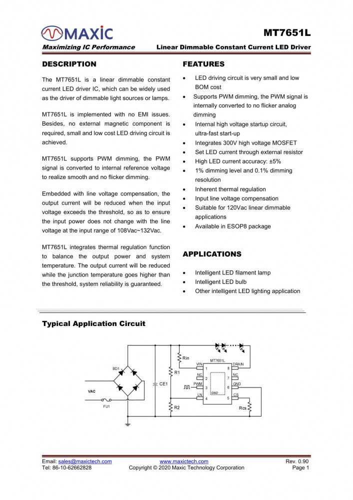 MT7651L technical document page preview