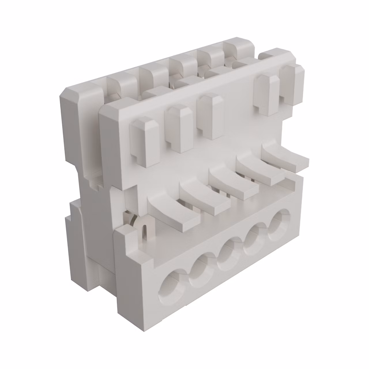 Appli-Mate RAST 2.5 IDT Housing, 2.50mm Pitch, Direct/Indirect, Female, 5 Circuits, Position Keys A, B, E, and F Removed, Polarizing Rib Between Circuits 2 and 3