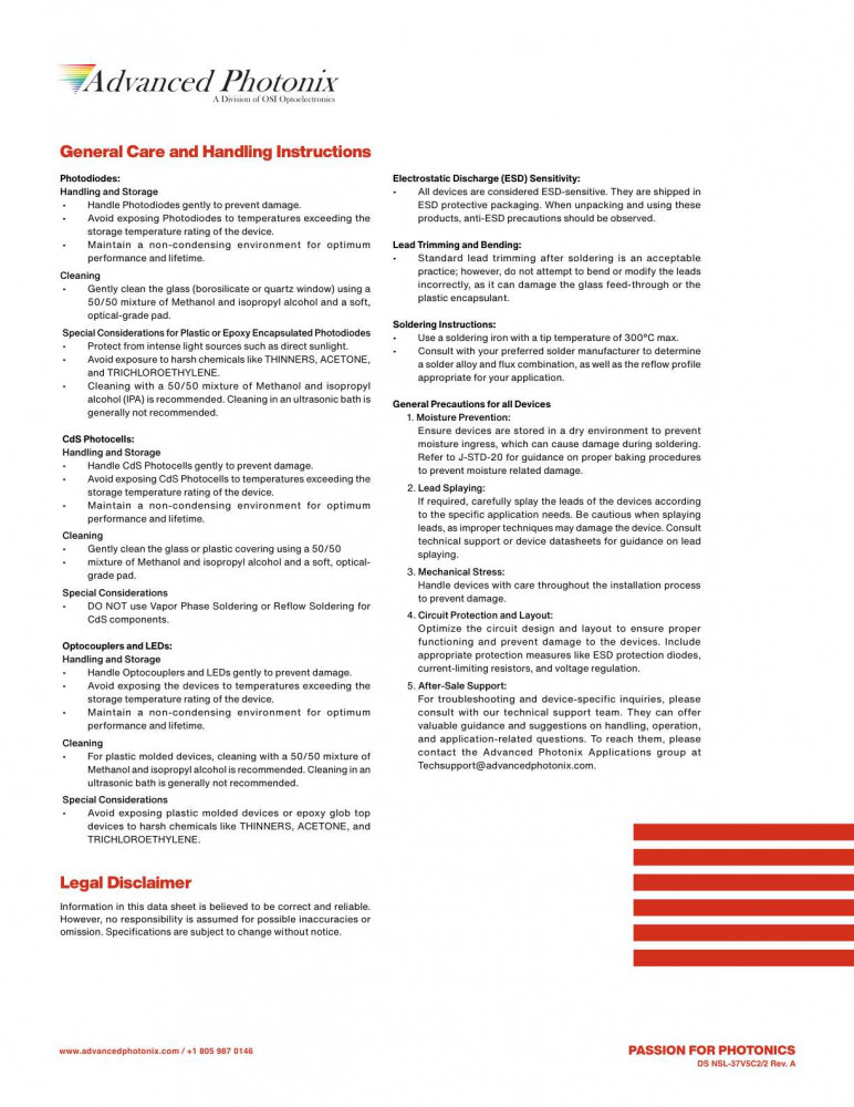 NSL-37V5C2/2 datasheet page 4